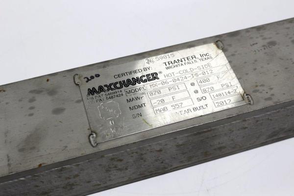 Tranter Inc. Maxchanger MX-06-0424-TS-012 Welded Plate Heat Exchanger ...